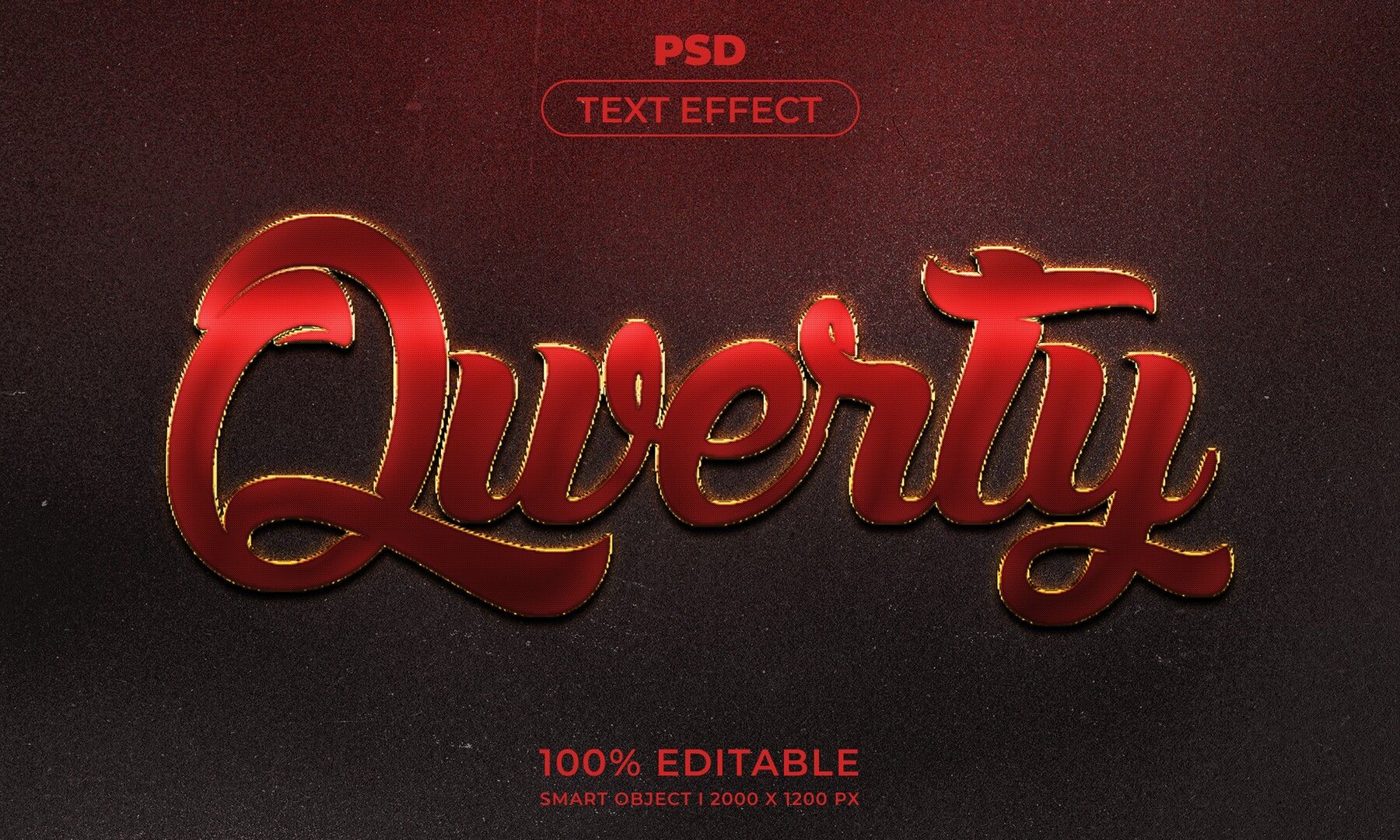 ArtStation - Qwerty PSD fully editable text effect. Layer style PSD ...