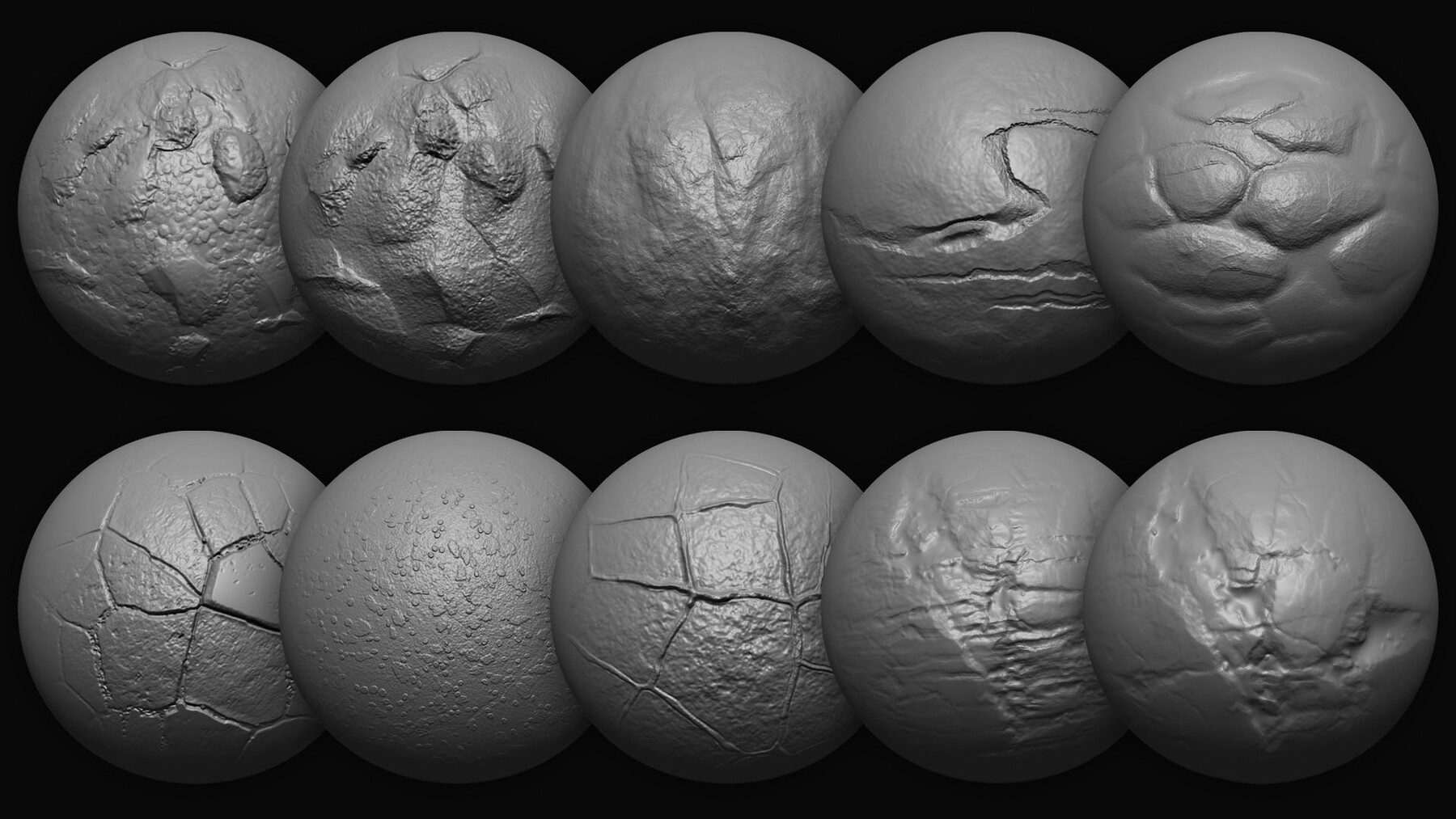 ArtStation - 50 Stone and Rock Zbrush brush + seamless alphas | Brushes