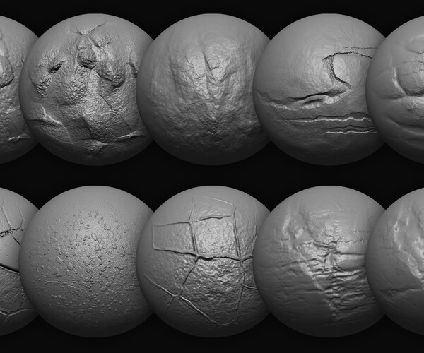 ArtStation - 50 Stone and Rock Zbrush brush + seamless alphas | Brushes