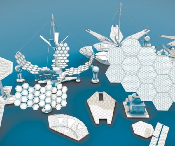 ArtStation - 15+ Sci-Fi Modular solar panels Kit | Resources