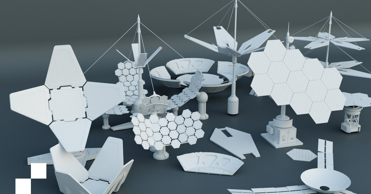 ArtStation - 15+ Sci-Fi Modular solar panels Kit | Resources