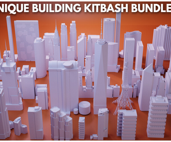 ArtStation - 50+ Unique Building Kitbash Bundle VOL-1 | Resources