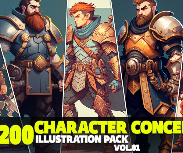 ArtStation - 200 Character concept Illustration Pack Vol.01 | Artworks