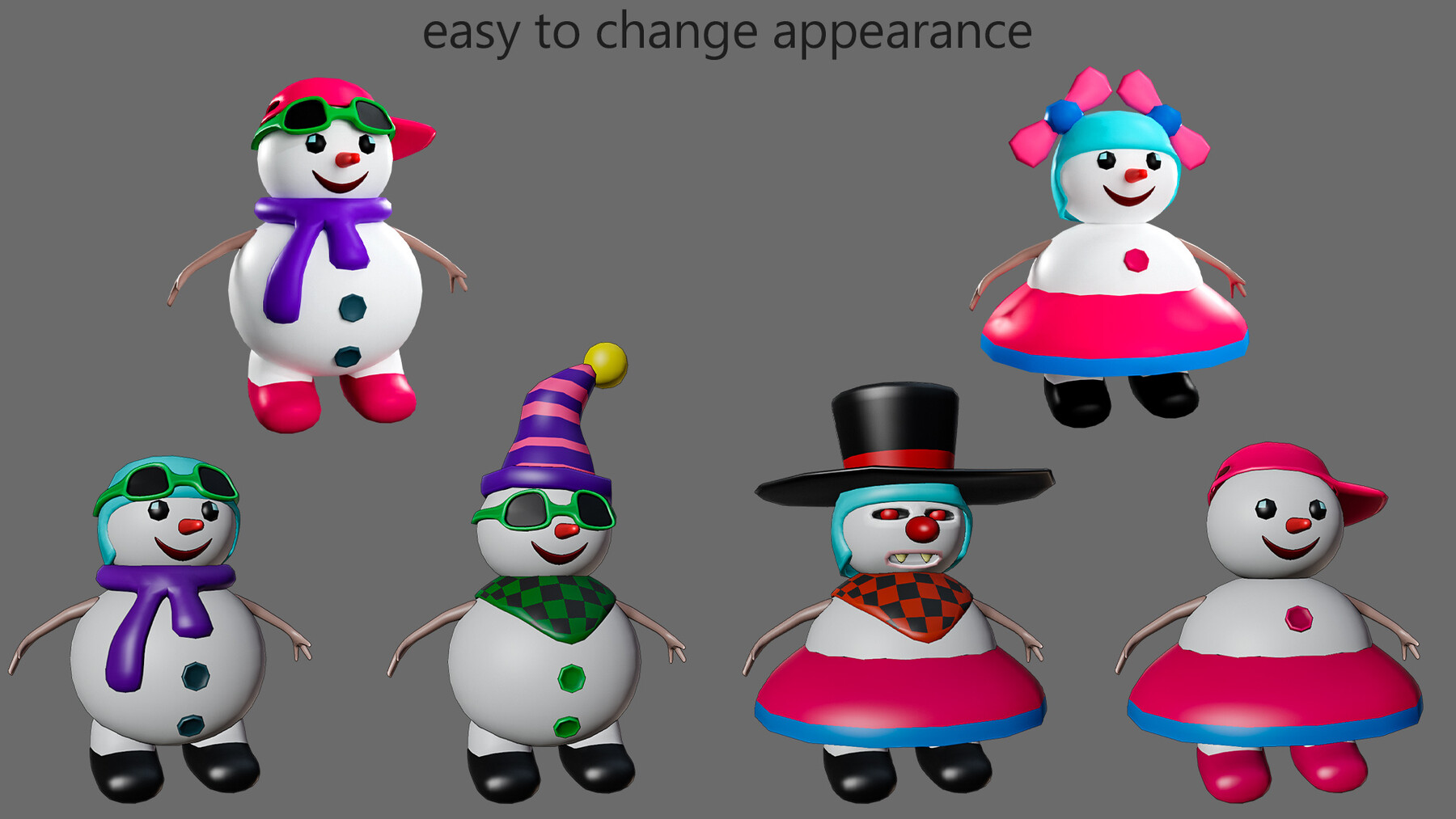 ArtStation - Cartoon characters-2 snowmen | Game Assets