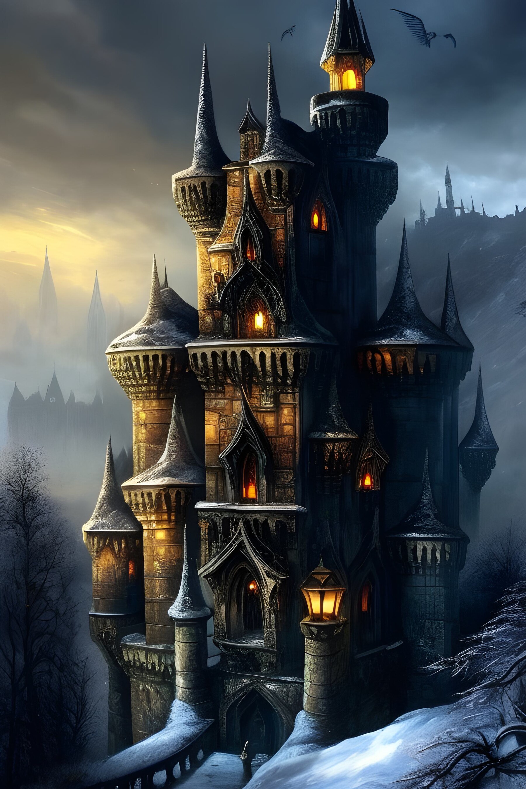 ArtStation - Pack of 73 Vampire Dracula Old Grim Castle in snow | Artworks