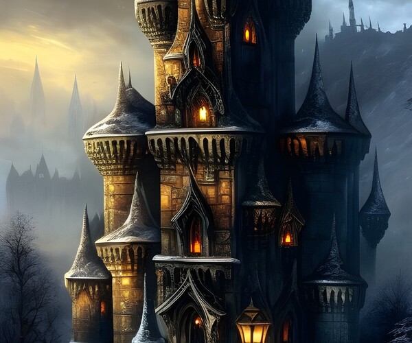 ArtStation - Pack of 73 Vampire Dracula Old Grim Castle in snow | Artworks
