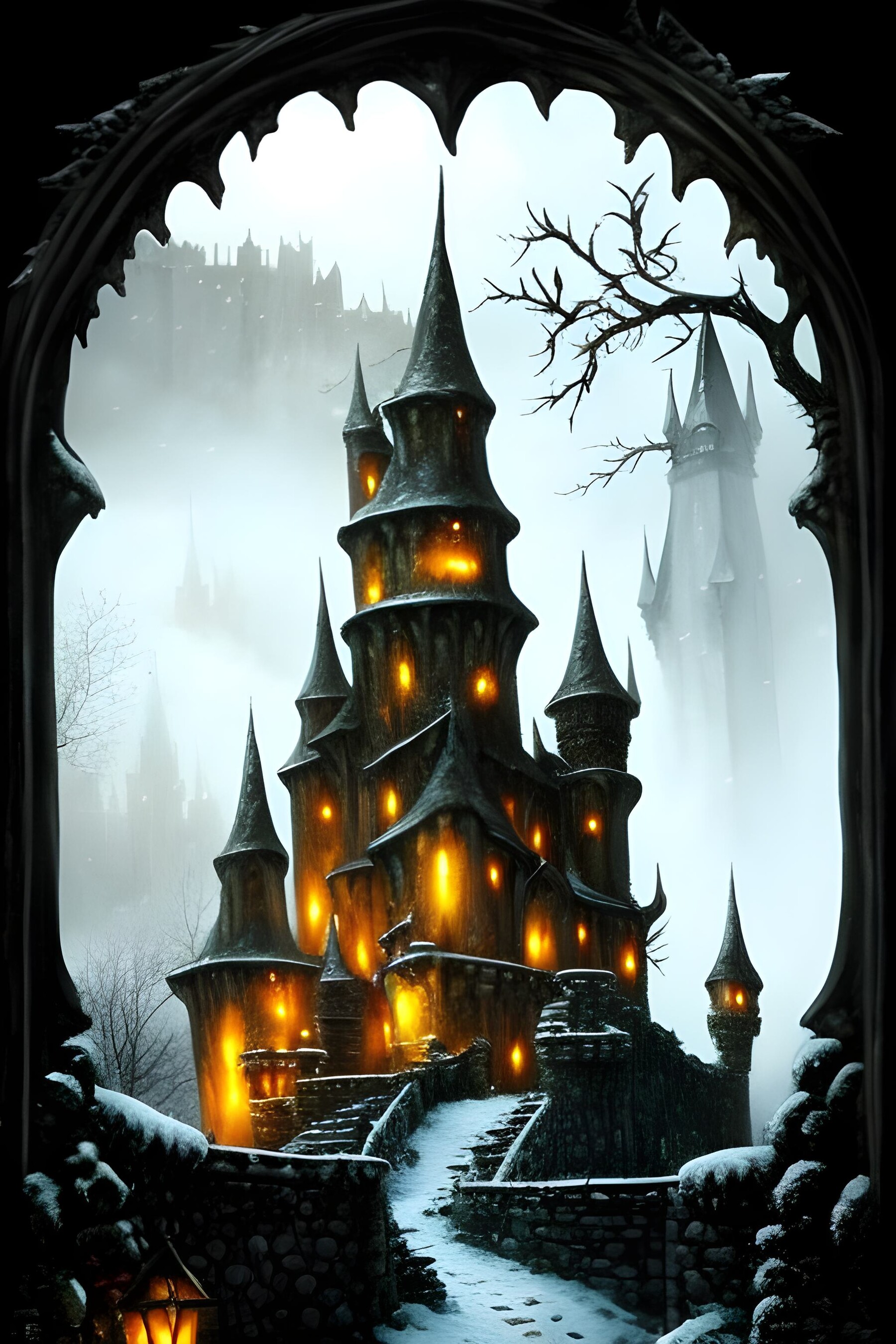 ArtStation - Pack of 73 Vampire Dracula Old Grim Castle in snow | Artworks