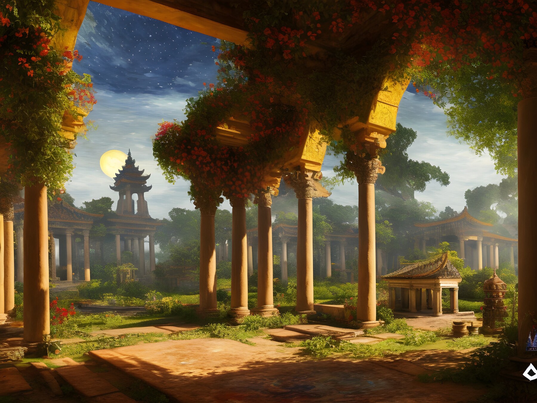 ArtStation - House on rural area, Greece architecture, antique, pillars ...