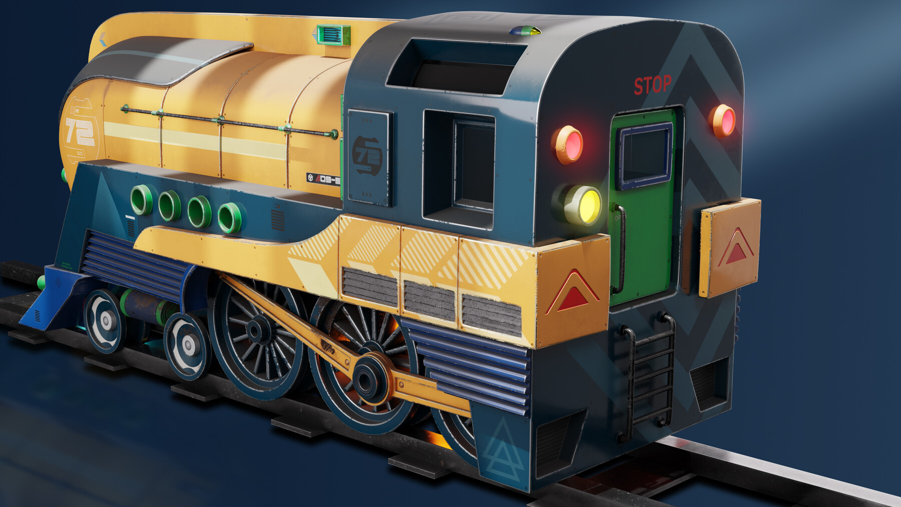 ArtStation - Humoro sci fi cyberpunk train game ready high poly and low ...