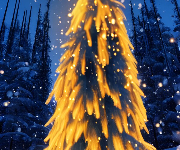 ArtStation - Decorated Christmas tree on natural habitat | Artworks