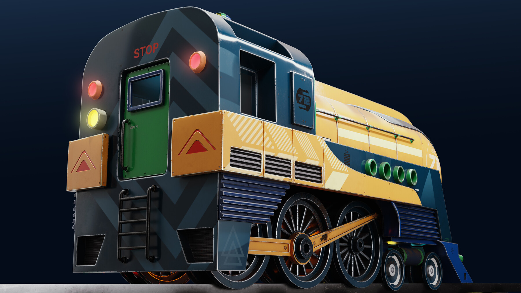 ArtStation - Humoro sci fi cyberpunk train game ready high poly and low ...