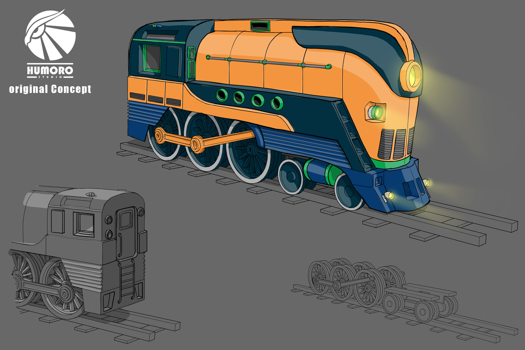 ArtStation - Humoro sci fi cyberpunk train game ready high poly and low ...