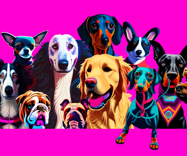 ArtStation - Pack of 50 Dogs portraits | Artworks