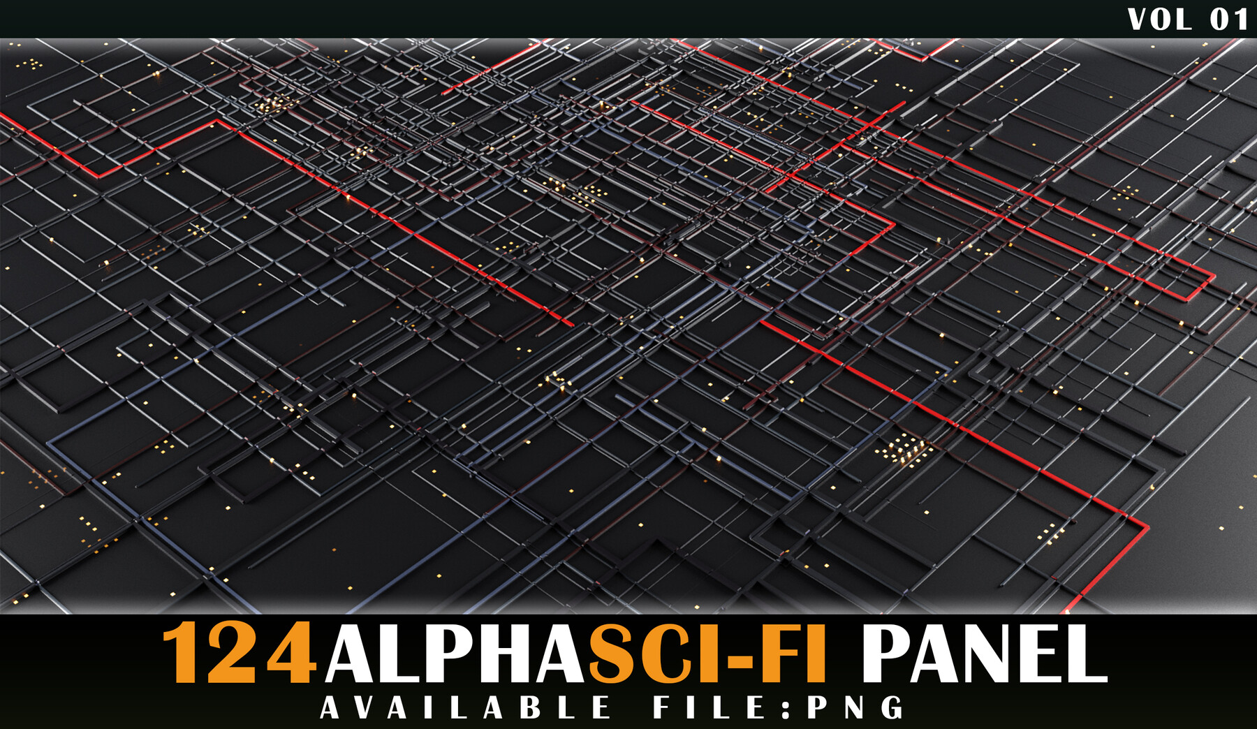 ArtStation - 124 ALPHA SCI-FI PANEL Seamless 8k VOL 01 | Brushes