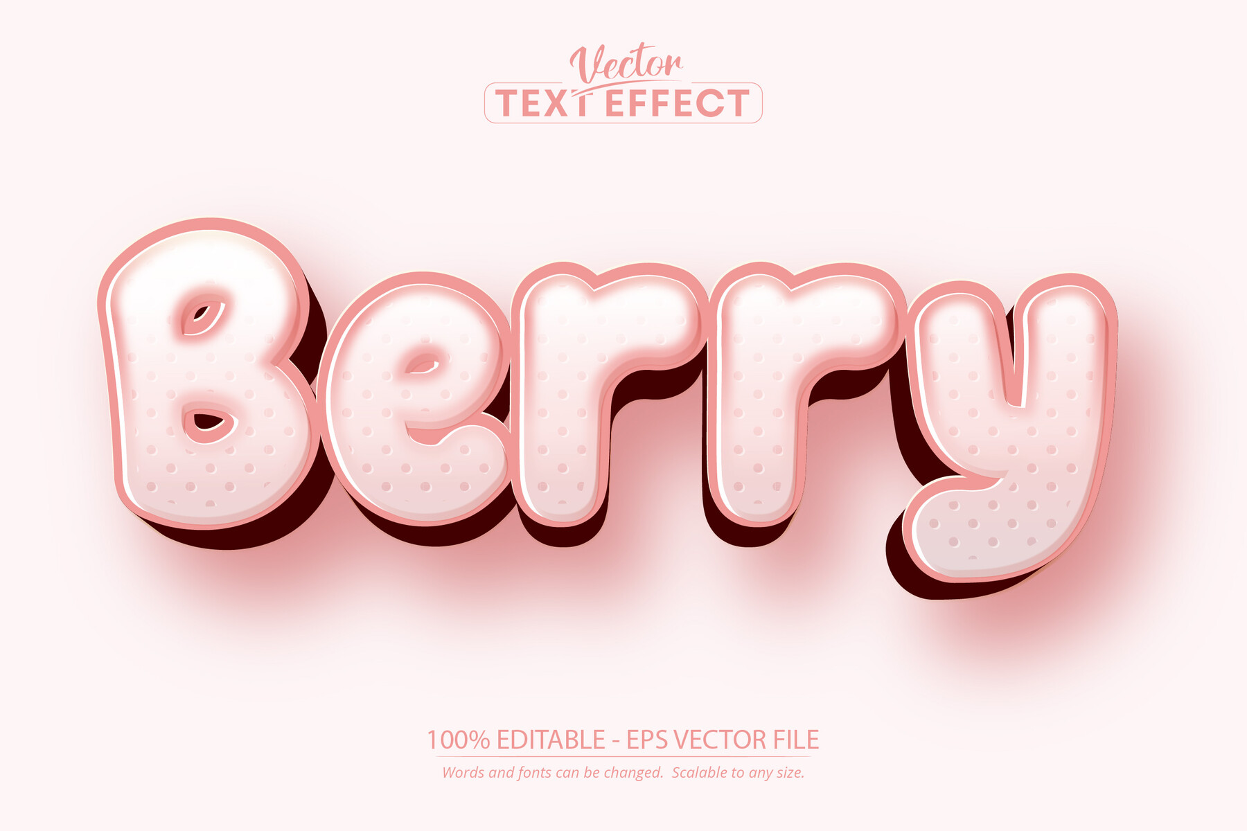 ArtStation - Berry text effect, editable pink cartoon text style | Artworks