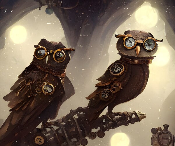 ArtStation - Pack of 48 Steampunk Owls | Artworks