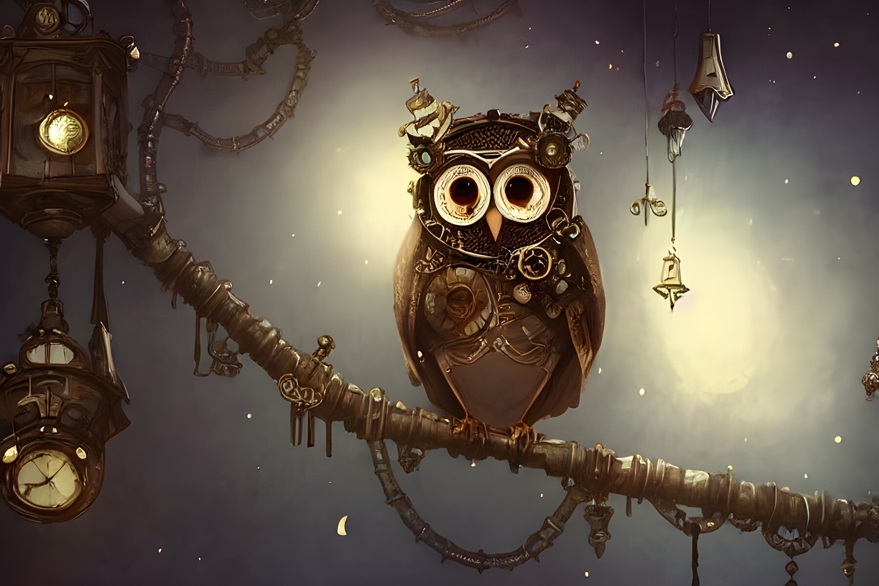 ArtStation - Pack of 48 Steampunk Owls | Artworks