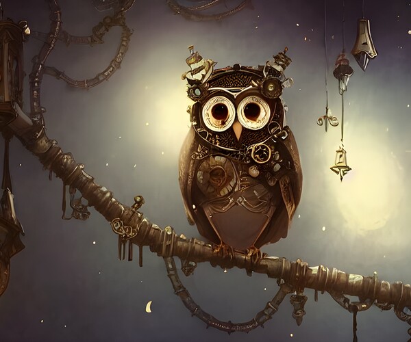 ArtStation - Pack of 48 Steampunk Owls | Artworks