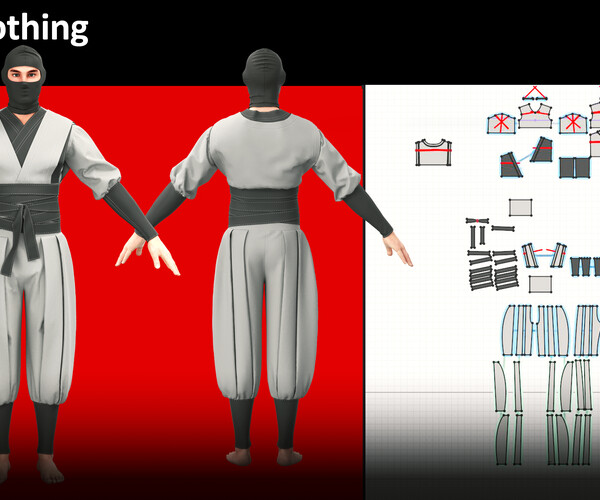 ArtStation - Ninja clothing (Projects Files: ZPRJ, OBJ, FBX) VOL 6 ...