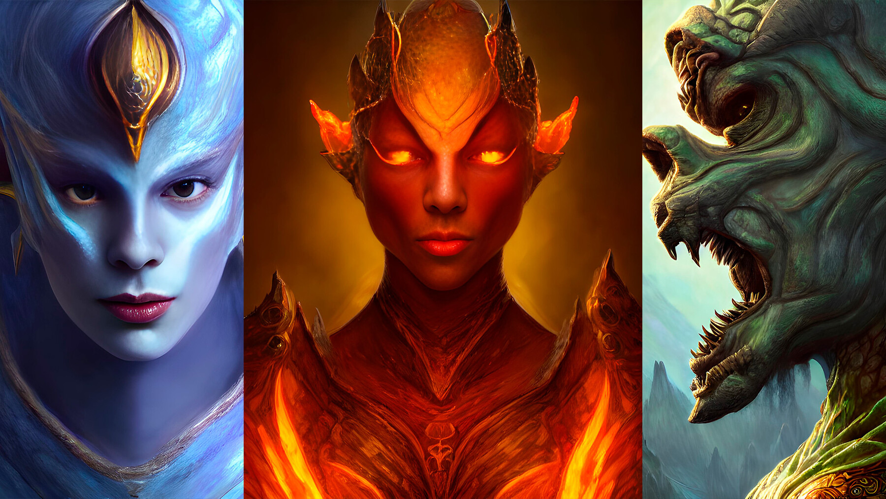 ArtStation - Pack of 69 Elemental portraits (Fire, Water, Air, Earth ...