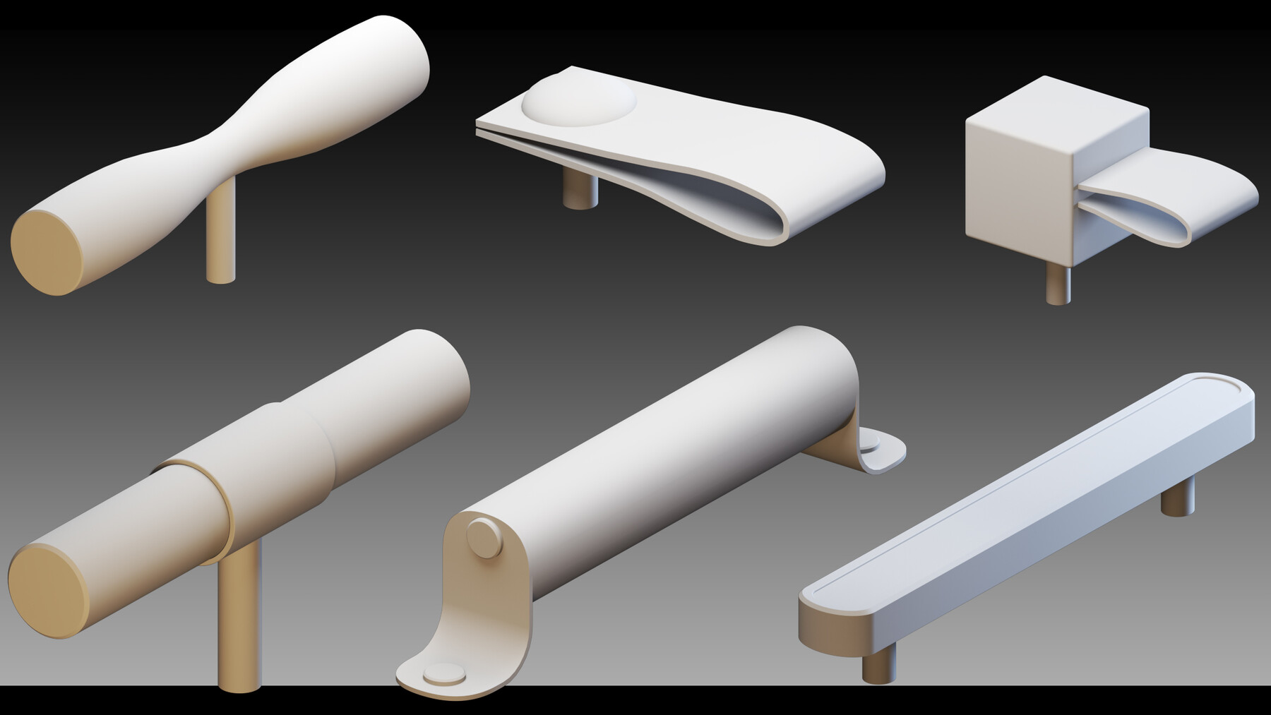 ArtStation - +140 Cabinet Handles- High detail 3d models | Resources