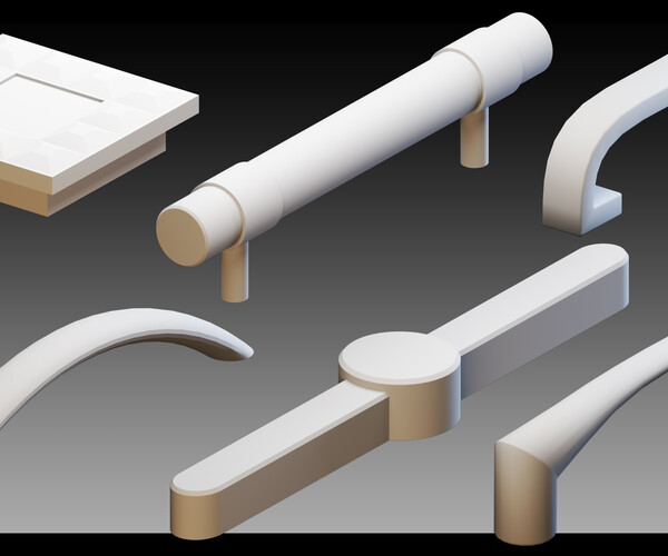 ArtStation - +140 Cabinet Handles- High detail 3d models | Resources