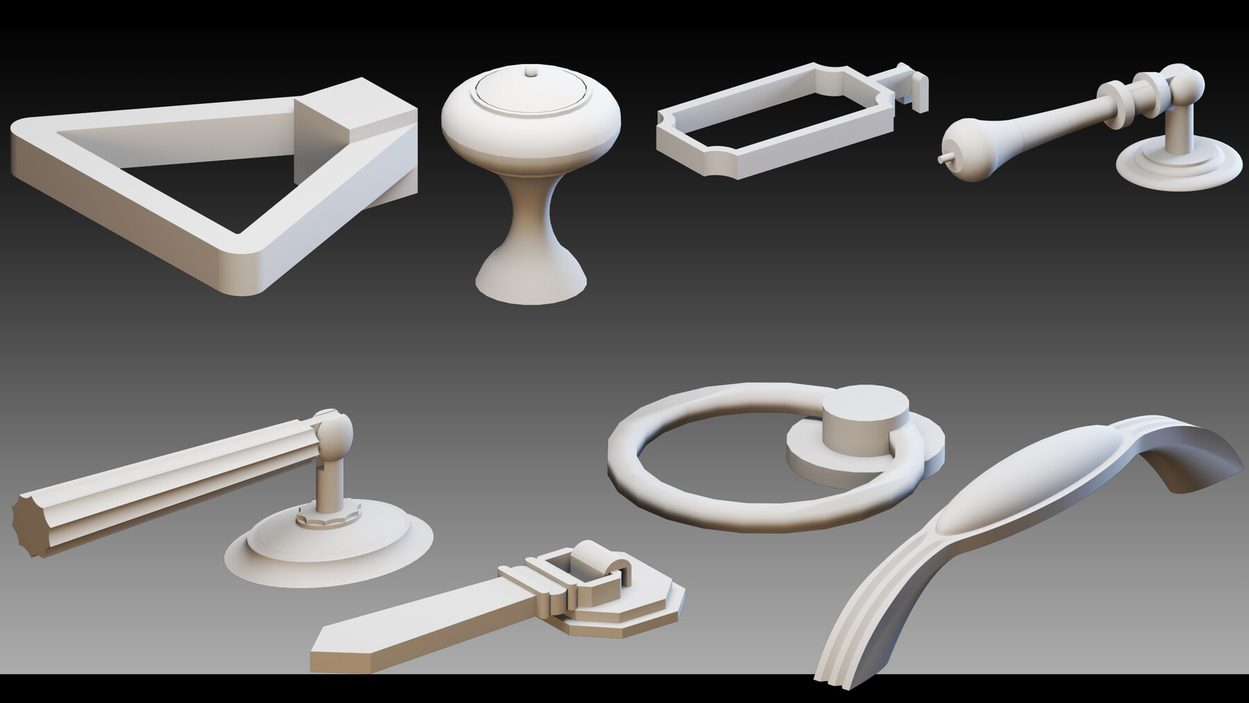 ArtStation - +140 Cabinet Handles- High detail 3d models | Resources