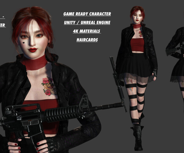 ArtStation - 3D AAA Realistic Female Character - Biker Girl | Game Assets