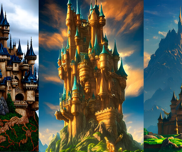 ArtStation - Pack of Blue Castle illustration | Artworks