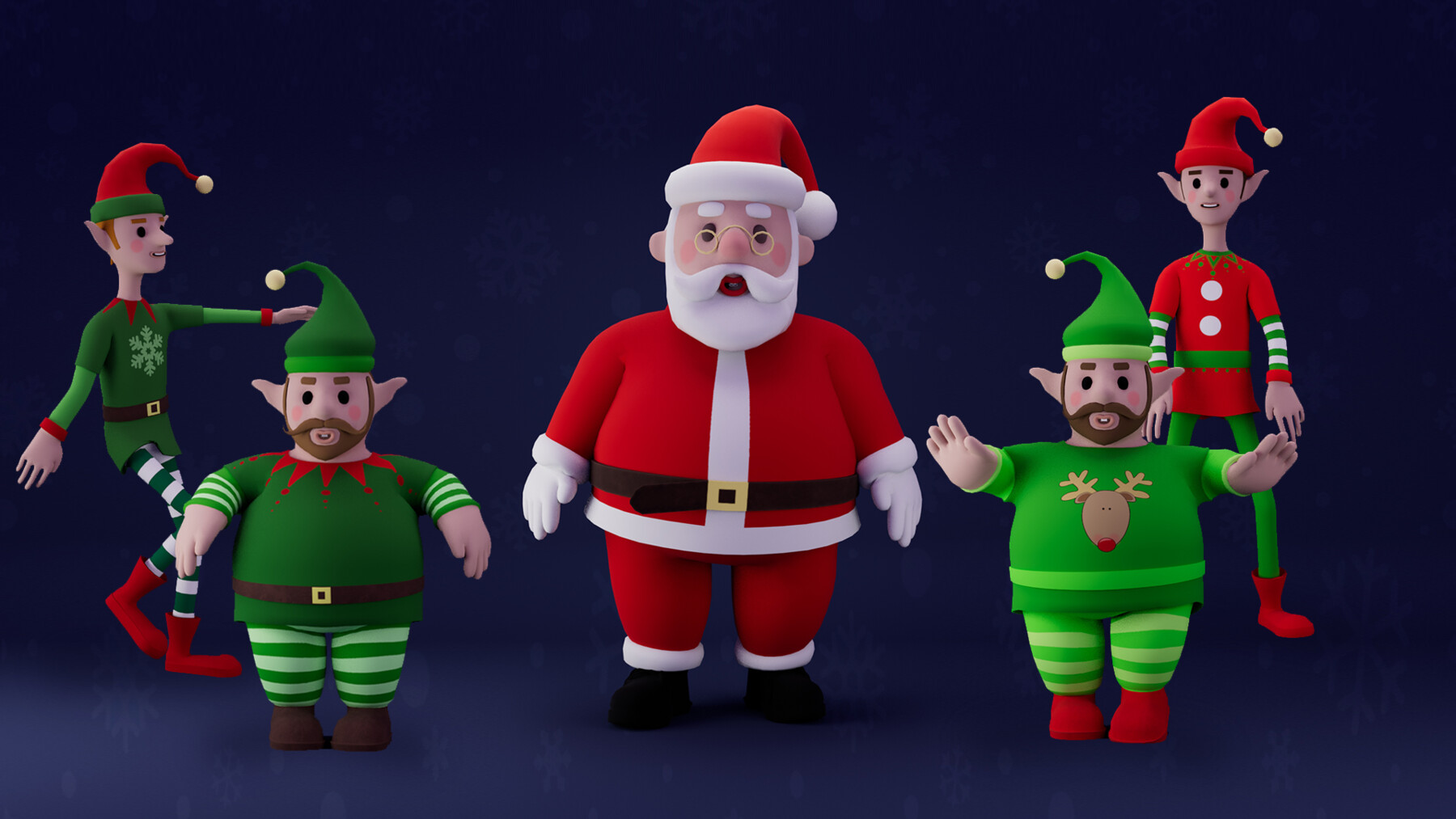 ArtStation - Santa Claus and Elves Christmas Characters | Game Assets