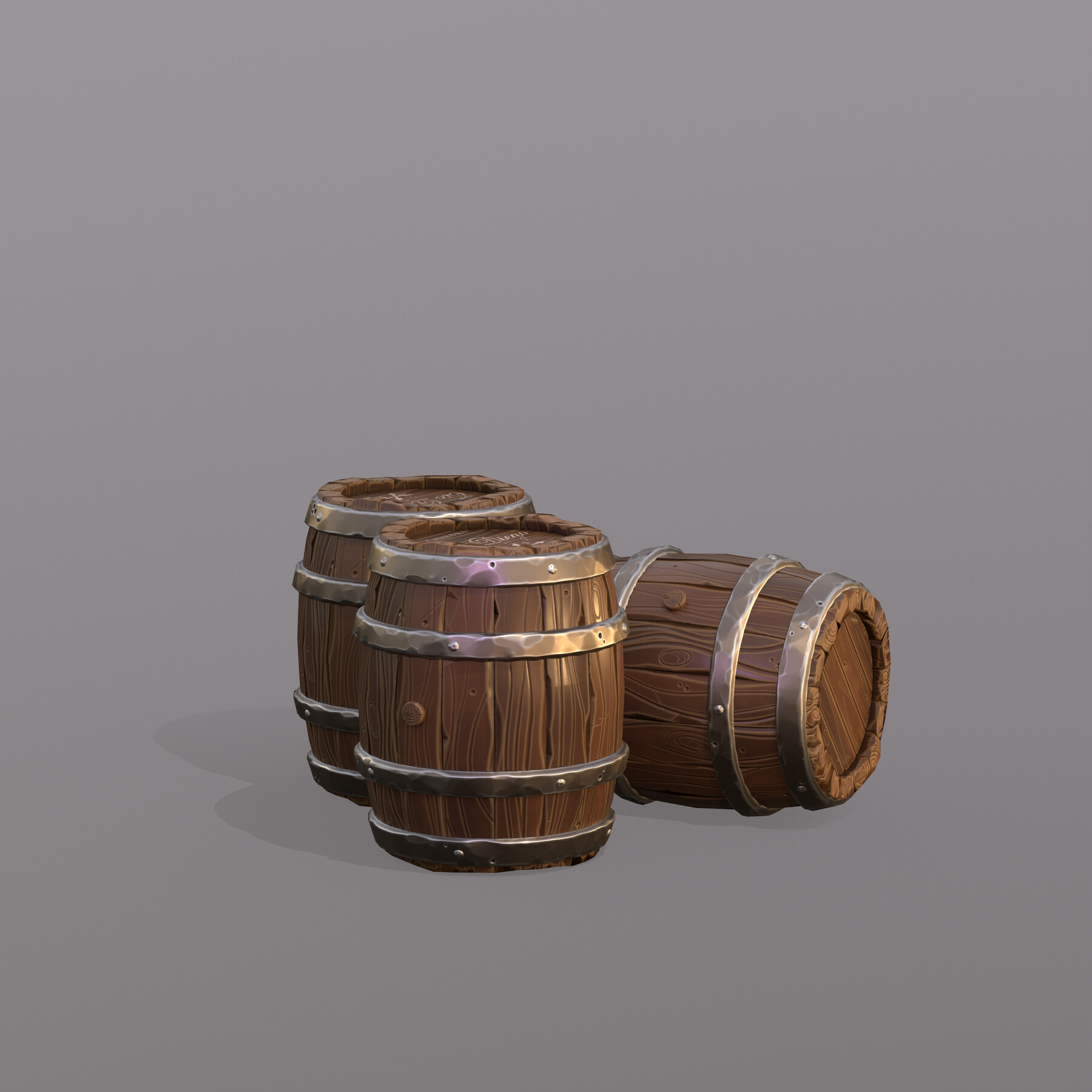 ArtStation - Stylized barrel made of Old Red Oak PBR Low Poly Game ...