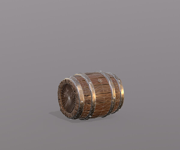 ArtStation - Stylized barrel made of Old Red Oak PBR Low Poly Game ...