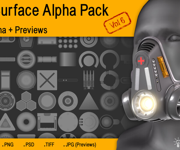 ArtStation - 60 HardSurface Alpha (4K) Vol 6 | Brushes