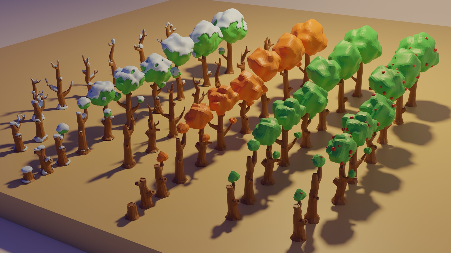 ArtStation - +225 3D lowpoly environment models | Game Assets