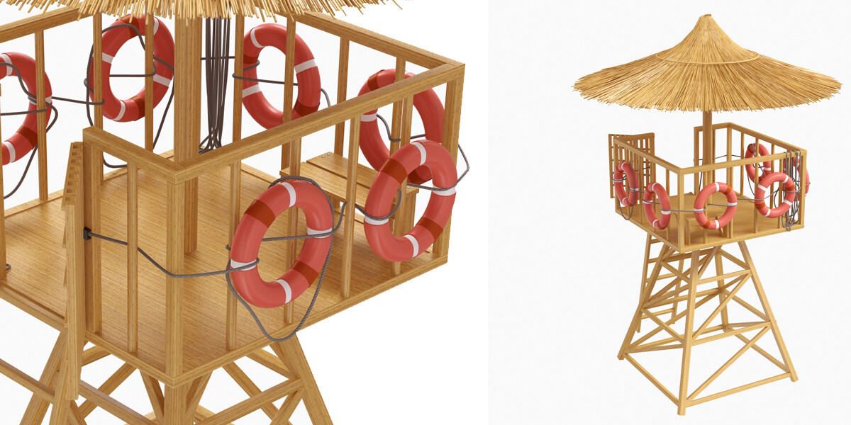 ArtStation - Beach Lifeguard-tower with lifeboy | Resources