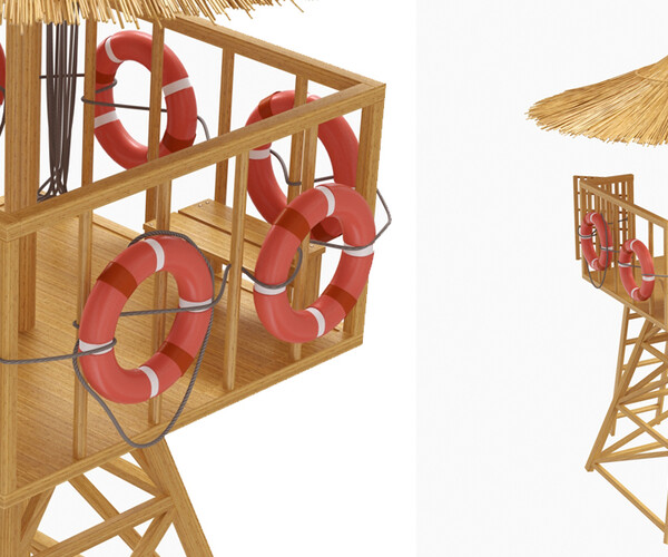 ArtStation - Beach Lifeguard-tower with lifeboy | Resources