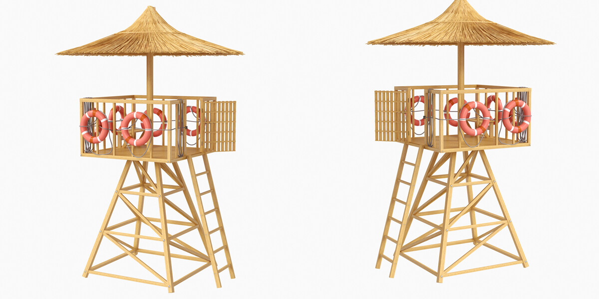 ArtStation - Beach Lifeguard-tower with lifeboy | Resources