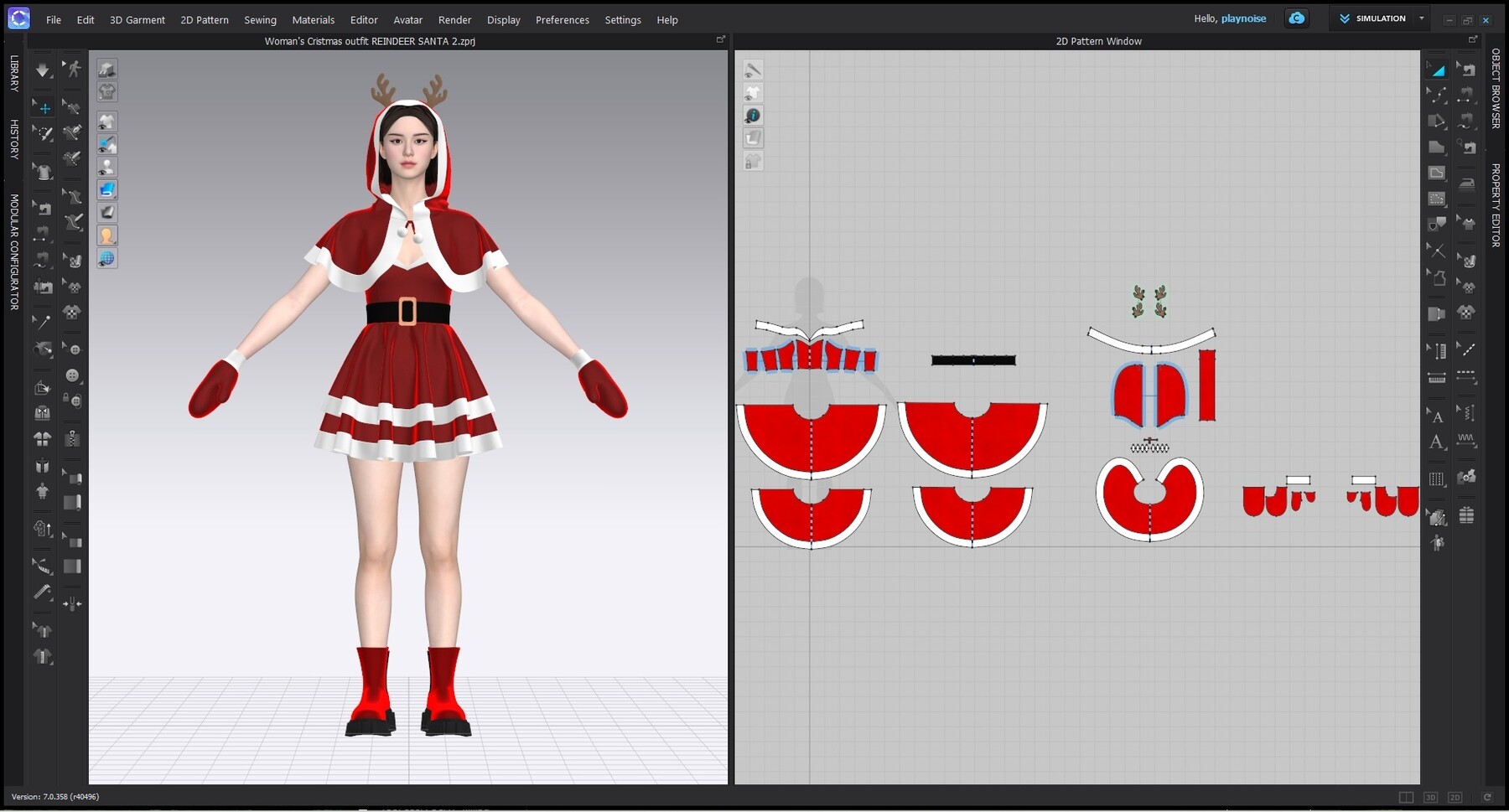 ArtStation - WOMAN'S CHRISTMAS OUTFITS REINDEER SANTA / CLO project ...