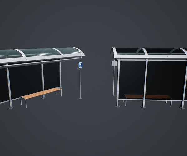 ArtStation - Stylized Bus Stop | Game Assets