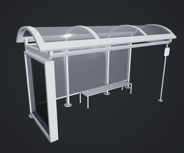 ArtStation - Stylized Bus Stop | Game Assets