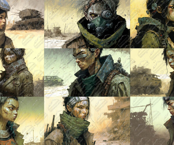 ArtStation - 72 Post Apocalyptic Humans - Set 1 | Artworks