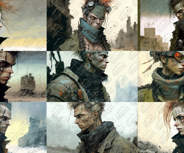 ArtStation - 72 Post Apocalyptic Humans - Set 1 | Artworks