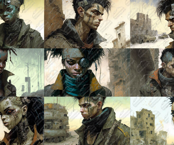 ArtStation - 72 Post Apocalyptic Humans - Set 1 | Artworks