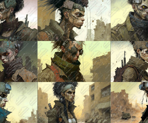 ArtStation - 72 Post Apocalyptic Humans - Set 1 | Artworks