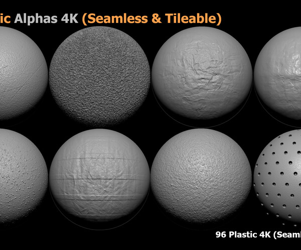 ArtStation - 96 Plastic Alphas (Seamless & Tileable) VOL 11 | Brushes