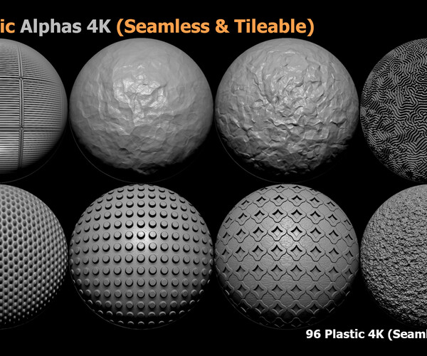 ArtStation - 96 Plastic Alphas (Seamless & Tileable) VOL 11 | Brushes