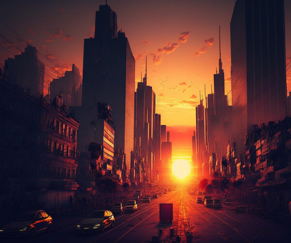 ArtStation - City sunset images pack | Artworks