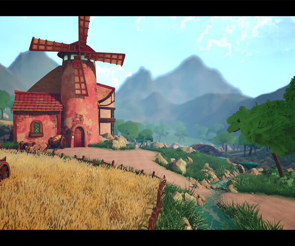 ArtStation - Stylized Windmill Valley - UE5 | Game Assets