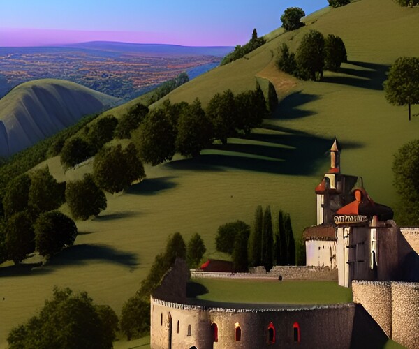 ArtStation - A medieval city on the mountain 5700 jpg pack wombo art ...