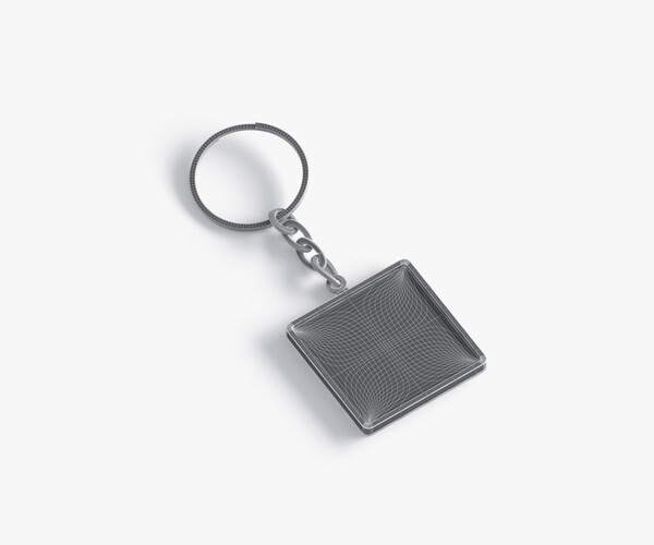 ArtStation - White Square Keychain - key tag holder | Resources